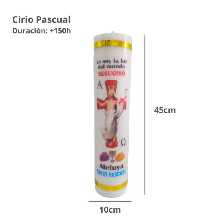 Cirio Pascual 45 x 10cm – Velas Sagrado Corazón | Cerería Sagrado Corazón